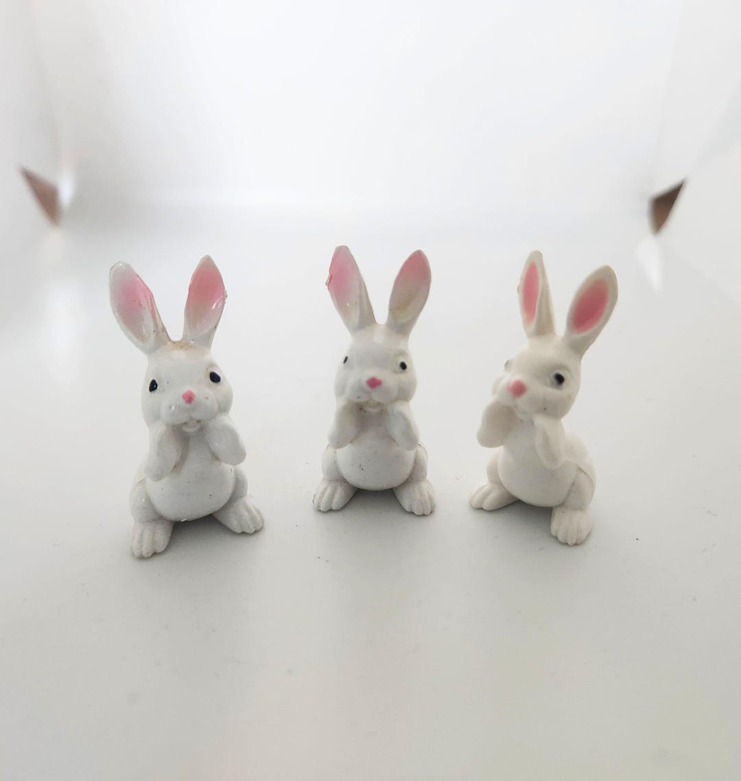 Three Little White Rabbits - Etsy