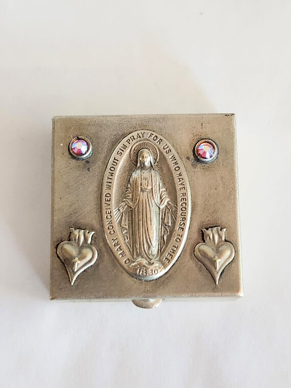 vintage Sacred Heart mother Mary box - Gem