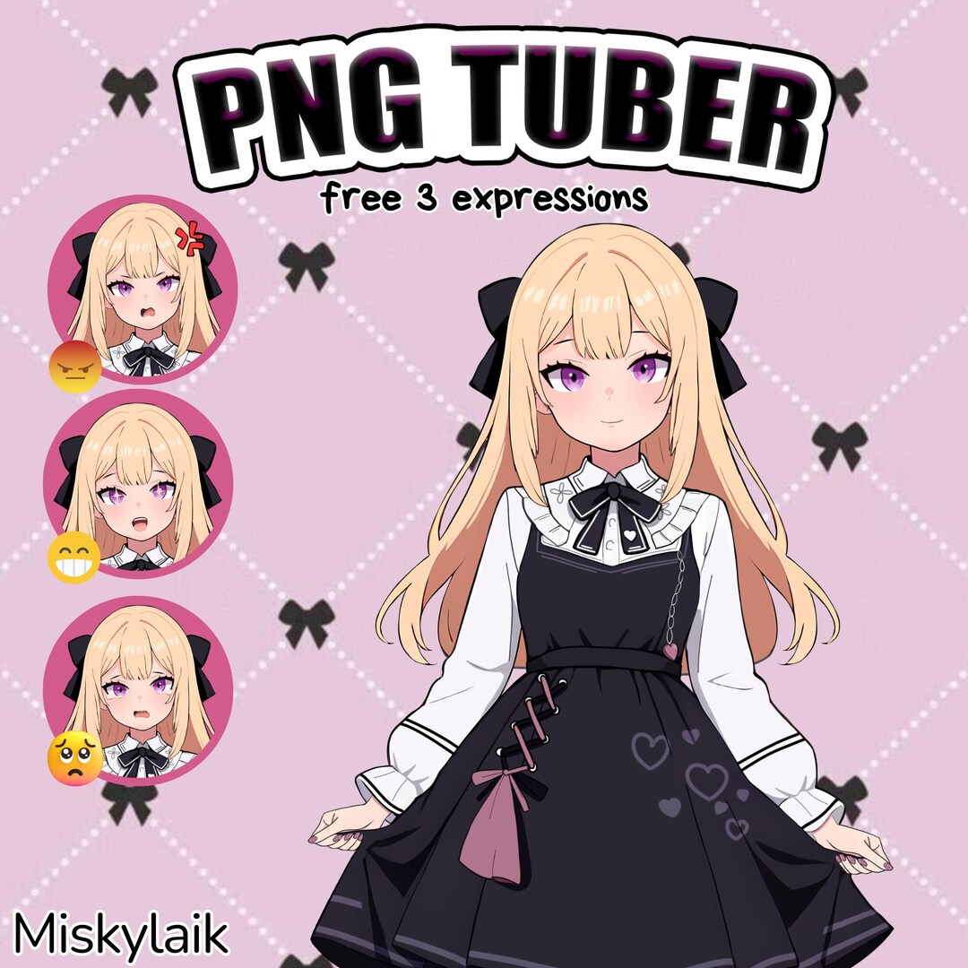 Pngtuber/cutie Girl-style Pngtuber for Casual Streaming/3 Free ...