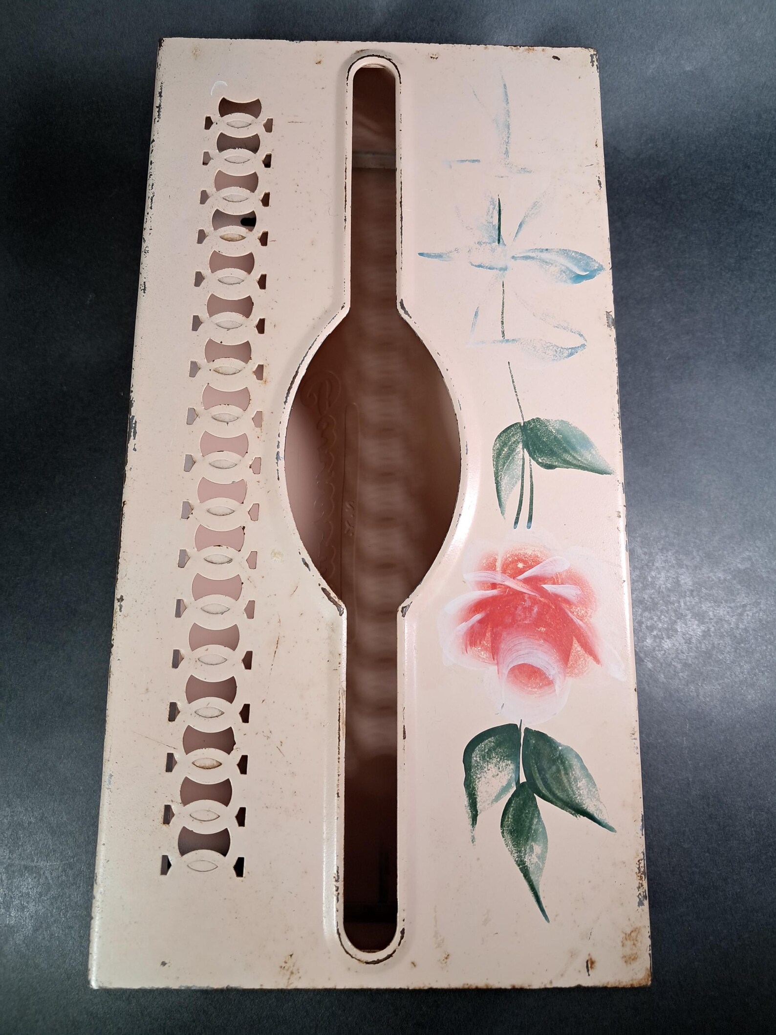 Vintage Tissue Box Cover Pink Peach Floral Rectangular MCM 1950s - Etsy