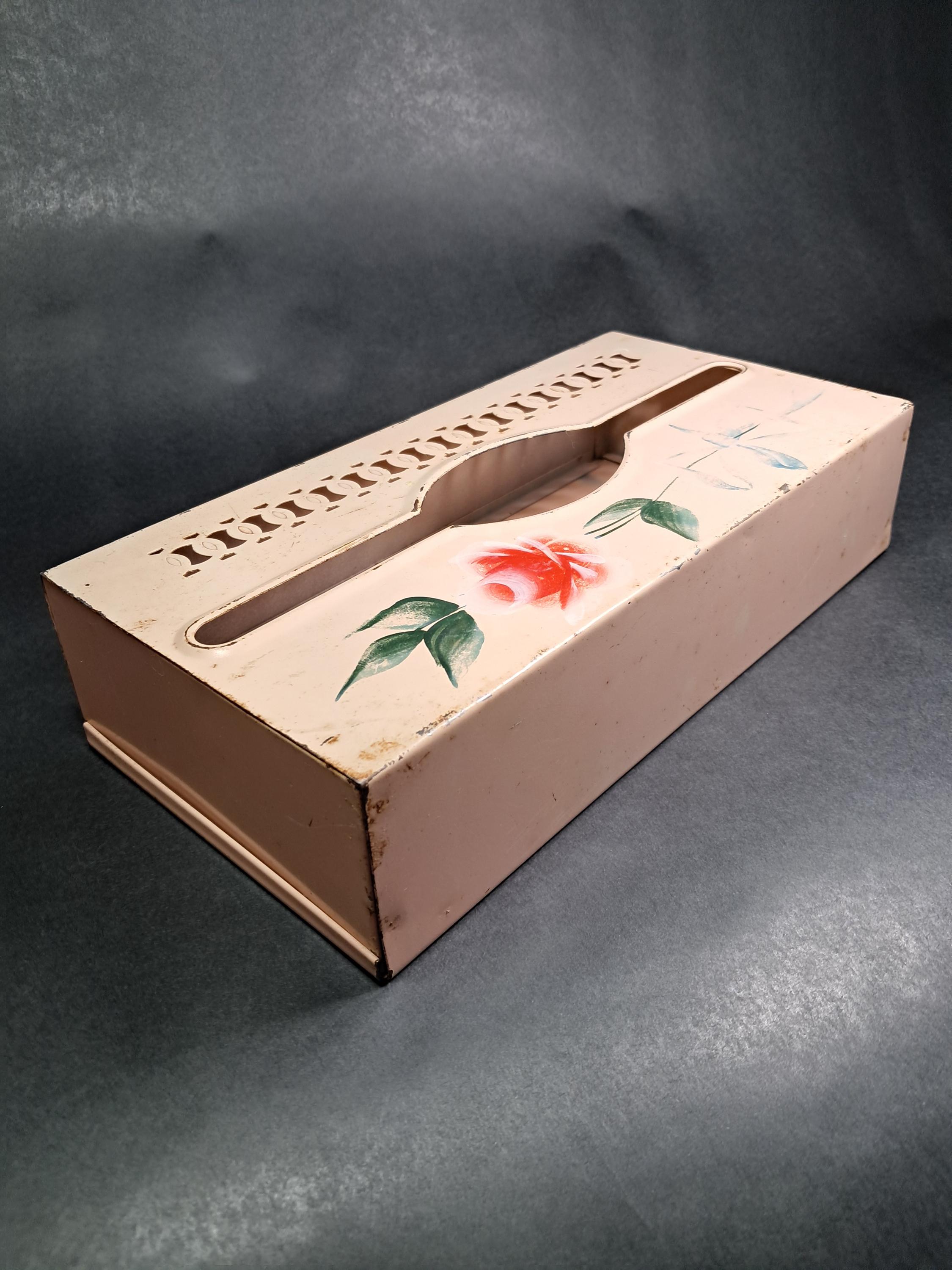 Vintage Tissue Box Cover Pink Peach Floral Rectangular MCM 1950s - Etsy