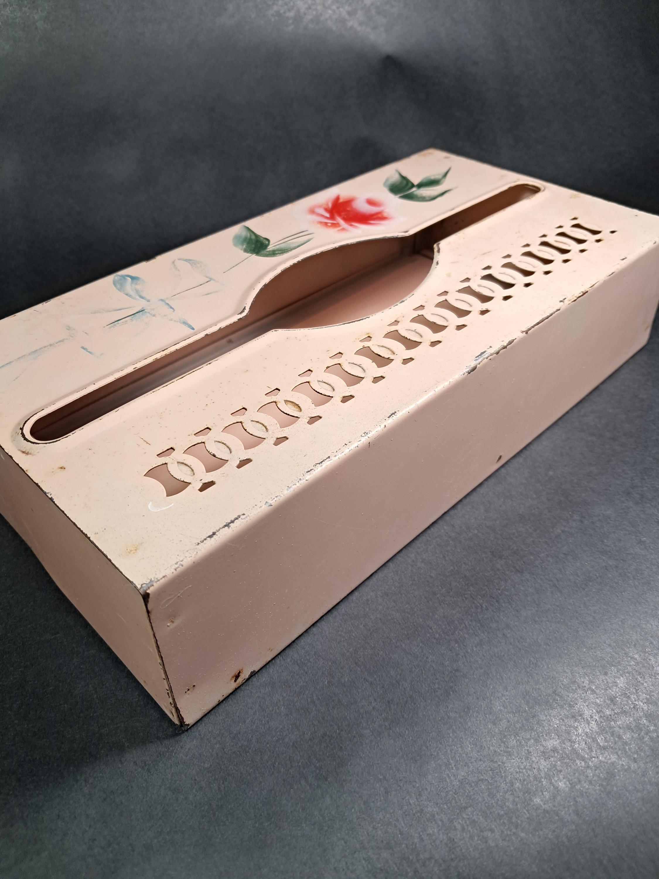 Vintage Tissue Box Cover Pink Peach Floral Rectangular MCM 1950s - Etsy