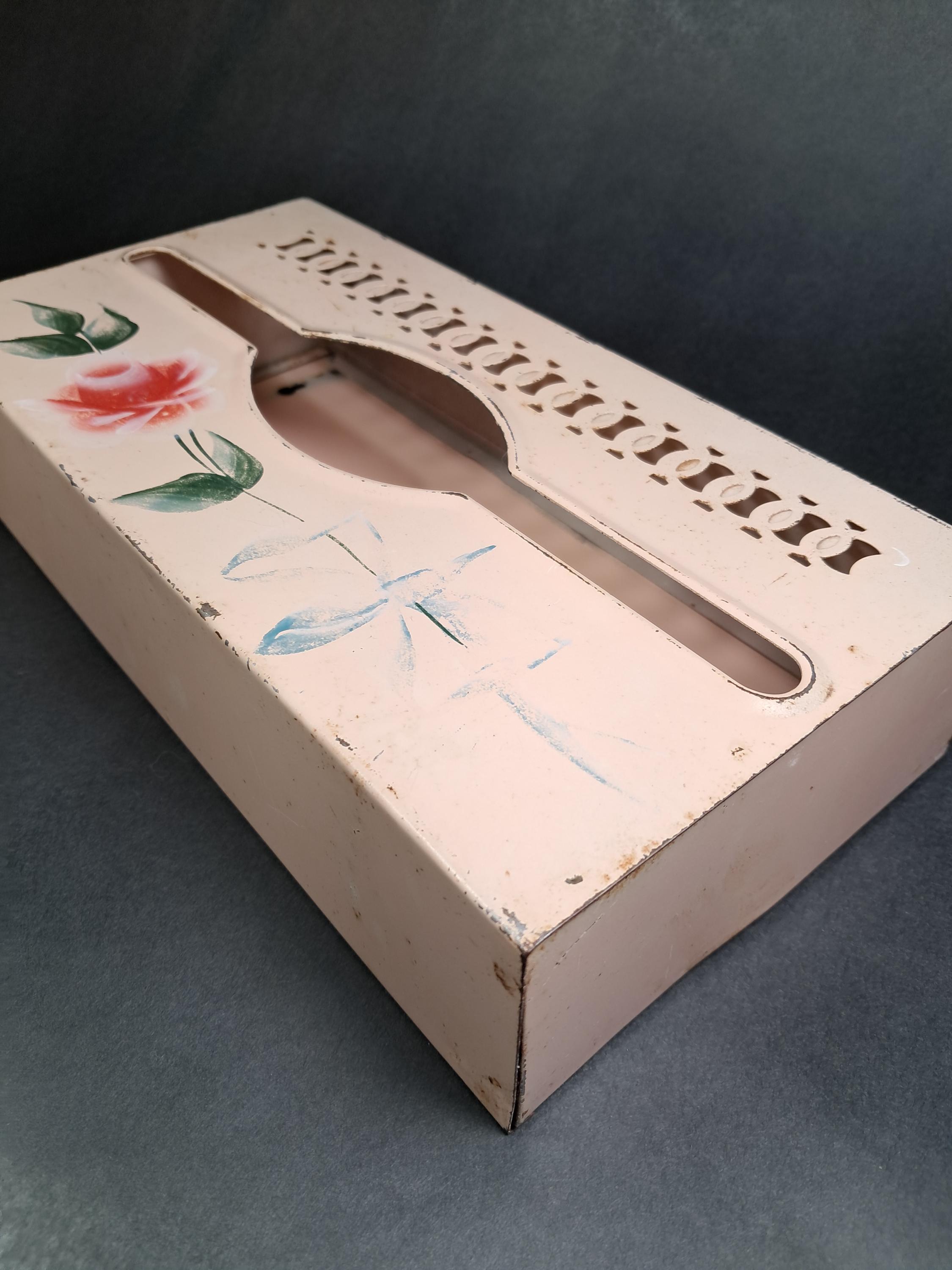 Vintage Tissue Box Cover Pink Peach Floral Rectangular MCM 1950s - Etsy