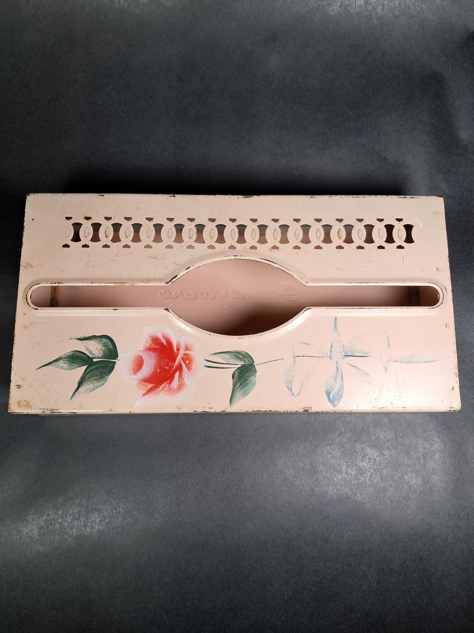 Vintage Tissue Box Cover Pink Peach Floral Rectangular MCM 1950s - Etsy