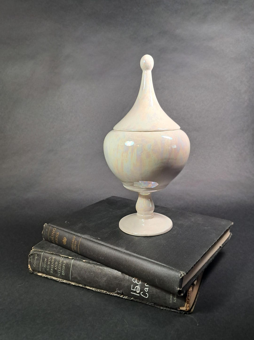 Vintage Apothecary Jar Lusterware Candy Dish Urn Ginger Jar MCM ...