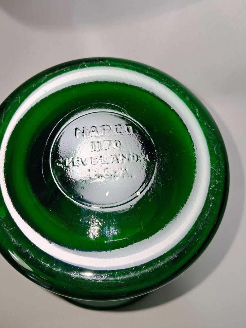 Vintage Napco Forest Green Glass Vase Depression Glass Emerald Large 10 ...
