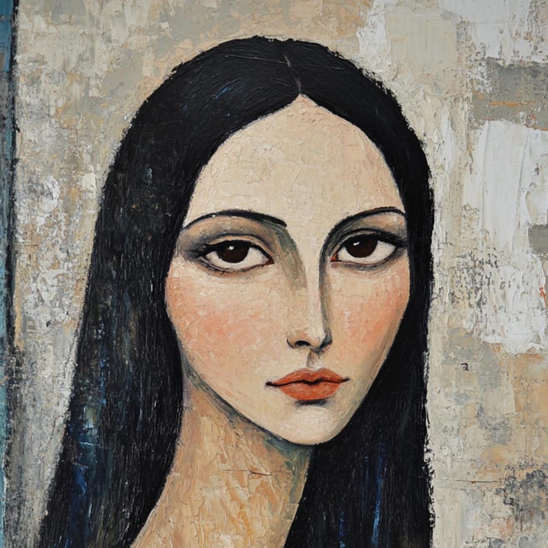 Original Abstract Woman Oil Painting, Textured Portrait Wall Art - Etsy