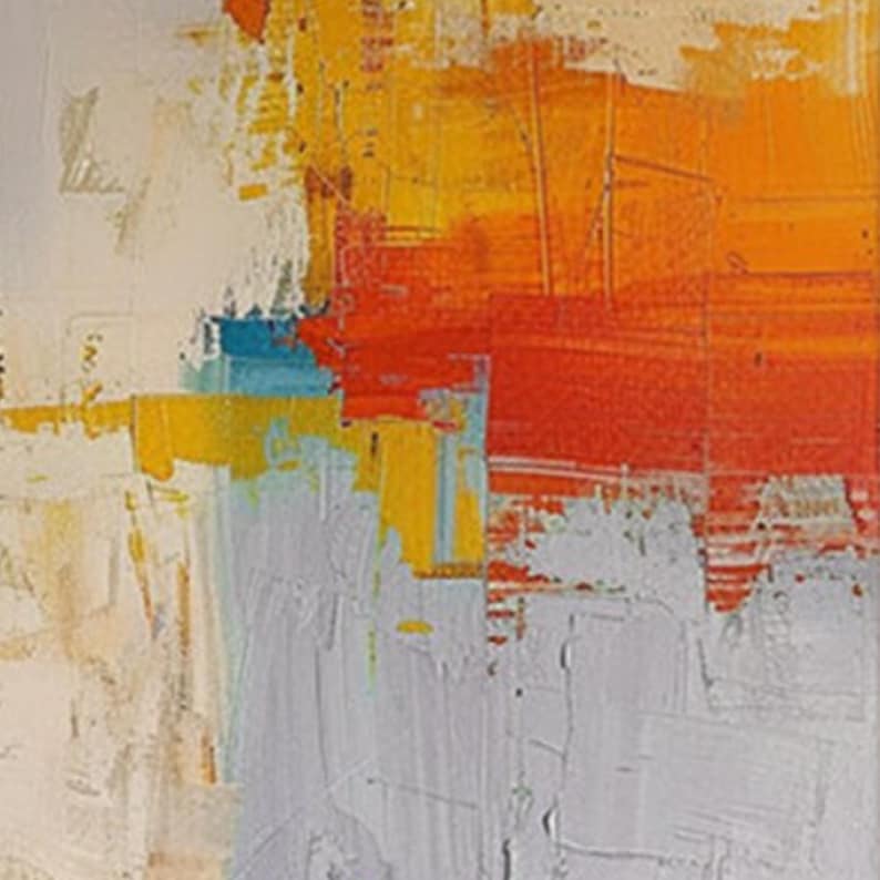 Textured Abstract Oil Painting, Palette Knife Canvas Art, Modern Home ...