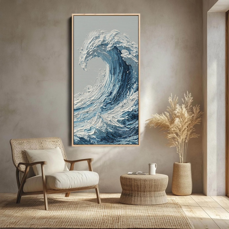 Textured Wave Painting, Impasto Seascape Canvas, Coastal 3D Wall Art - Etsy
