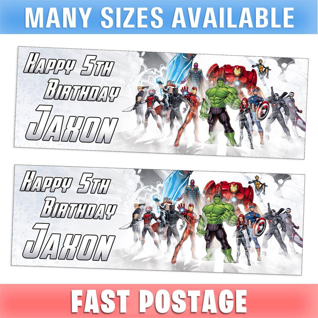 Marvel Avengers D3 Banner Party Birthday Superhero Kids Game Boys Girls ...