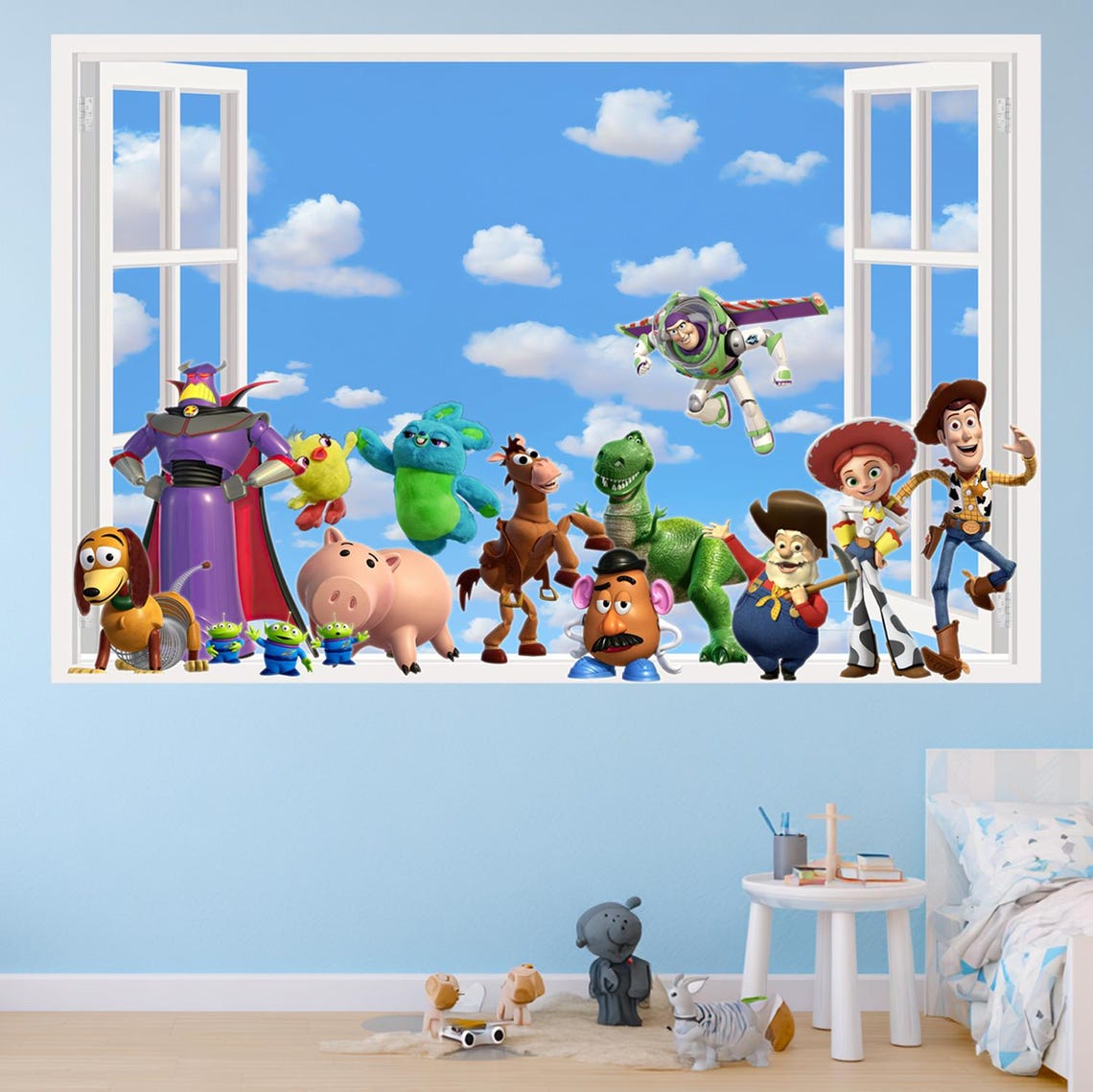Toy Story Open Window D1 Wall Stickers Characters STRONG Vinyl Baby ...
