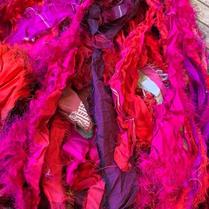 190 Grams, Unstitched, Recycled Silk Ribbon Bits, Knitting Crochet ...