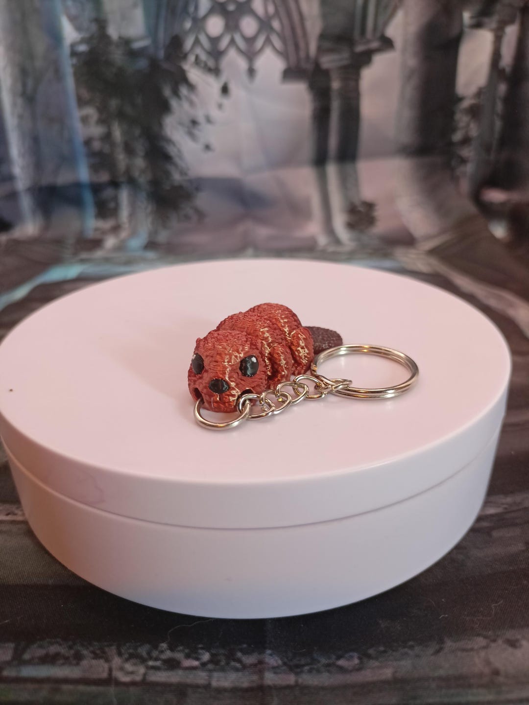Unique Beaver Design Keychain | Compact 3D Printed Animal Charm ...
