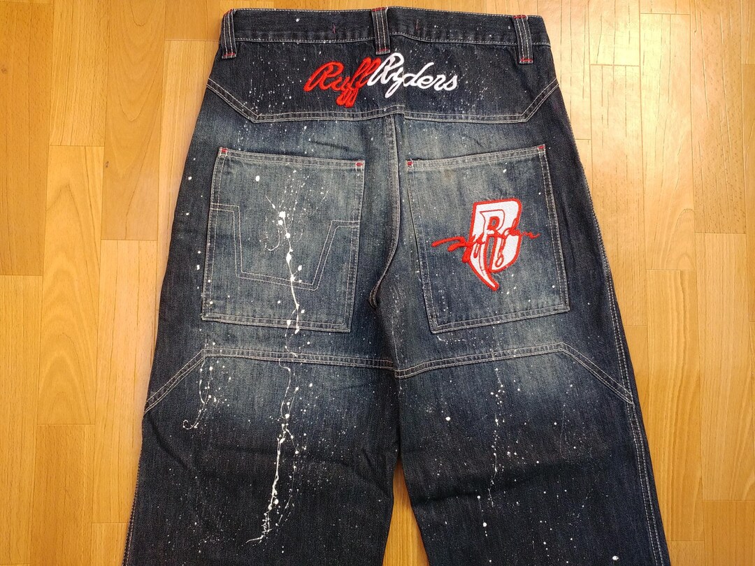 RUFF RYDERS Jeans Vintage Baggy Blue Jeans 90s Hip-hop Clothing, 1990s ...