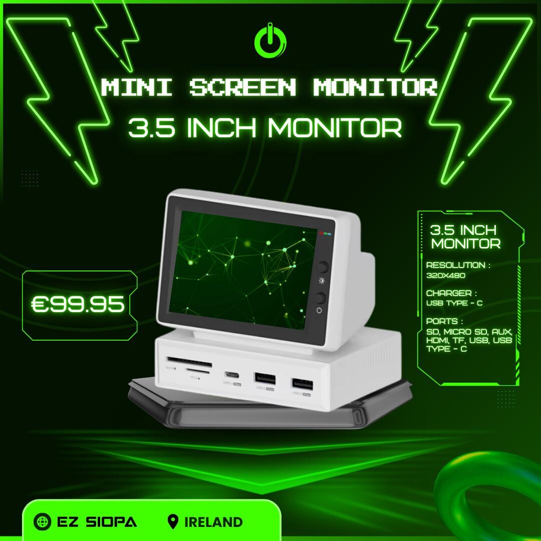 Hagibis 3.5" Ips Mini Screen | Aida64 PC Monitor | Cpu Ram Hdd Data ...