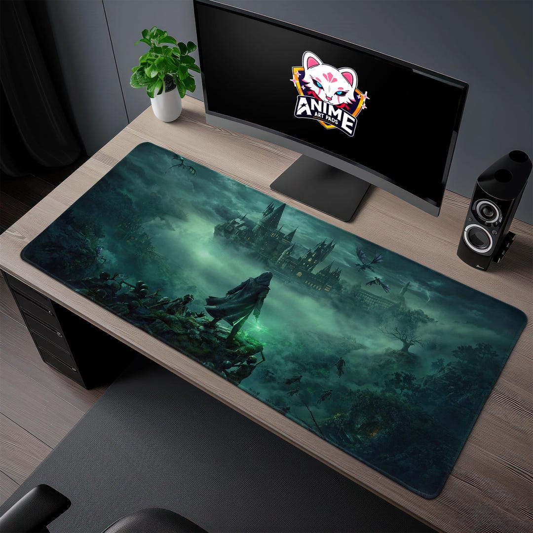 Wizards Legacy Desk Mat Epic Dark Fantasy Castle and Magic Design - Etsy