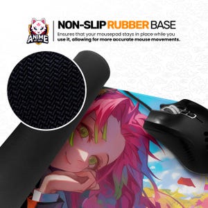 Mitsuri Kanroji Spring Blossom Desk Mat Vibrant Demon Slayer Art Pad ...