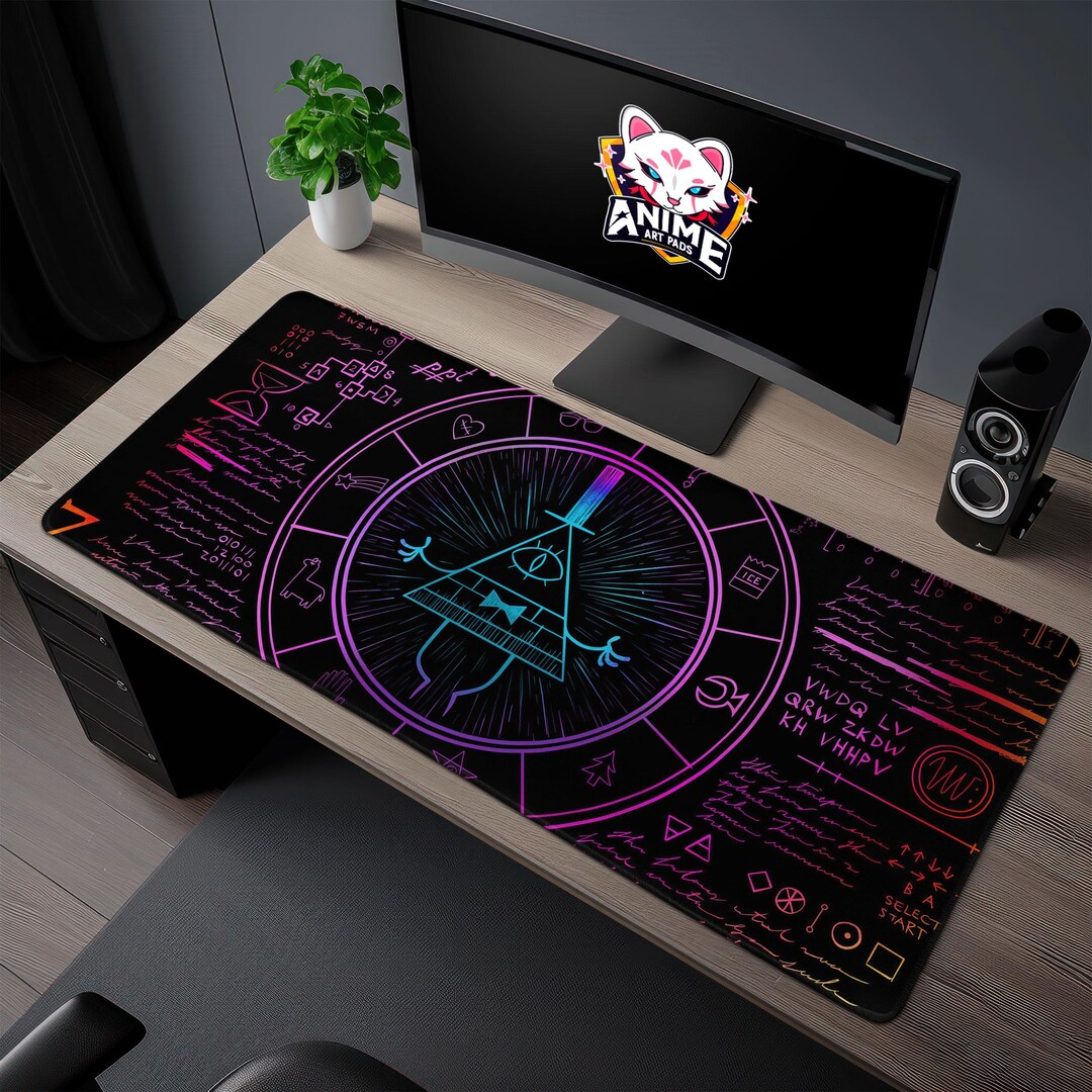 Bill Cipher Desk Mat Mysterious Gravity Falls Art for a Cryptic ...