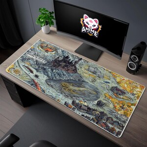 Wizard World Map Desk Mat Magical Hogwarts-inspired Gaming Mouse Pad ...