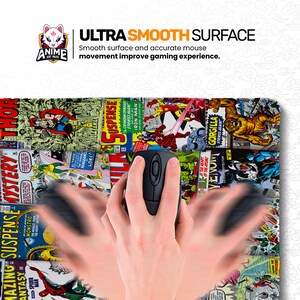 Classic Comic Book Covers Desk Mat Retro Superhero Mouse Pad With ...