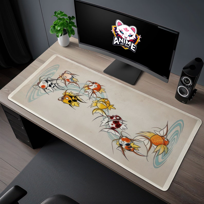 Koi-inspired Pokémon Desk Mat, Traditional East Asian Art Style ...