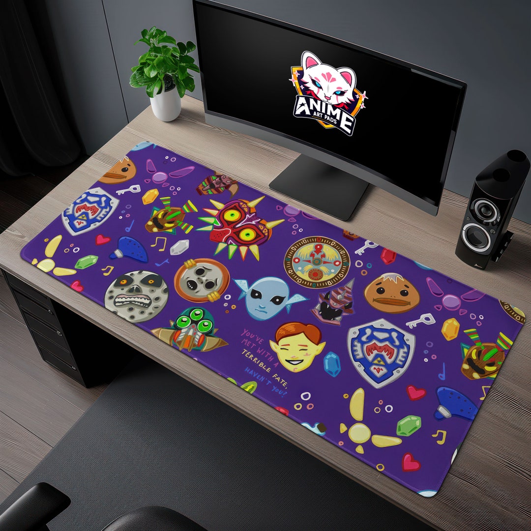 Zelda Collector's Desk Mat: Iconic Items and Characters, Colorful ...