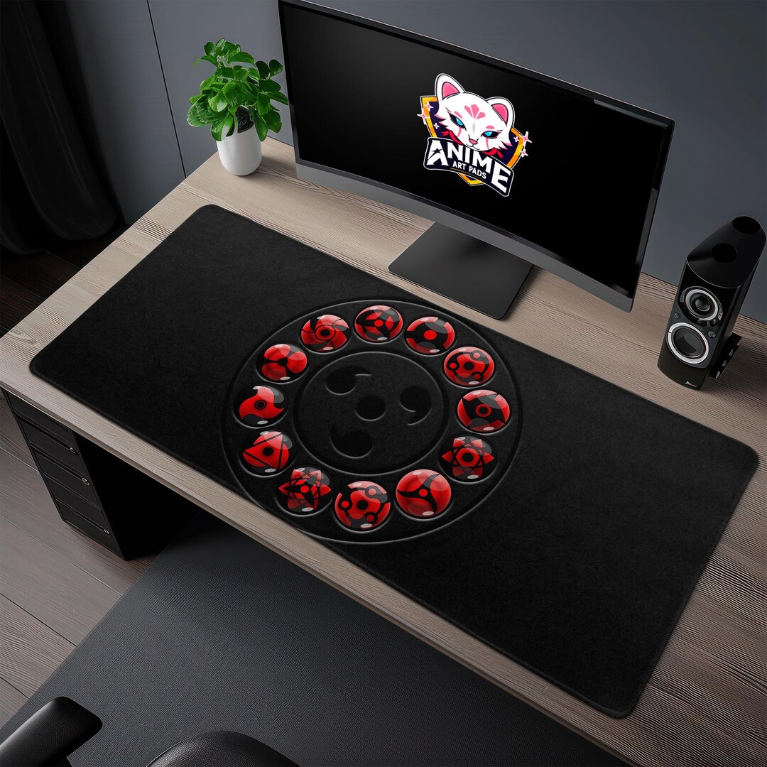 Sharingan Evolution Desk Mat Powerful Naruto Anime Mouse Pad for Uchiha ...