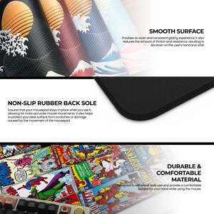 Classic Comic Book Covers Desk Mat Retro Superhero Mouse Pad With ...