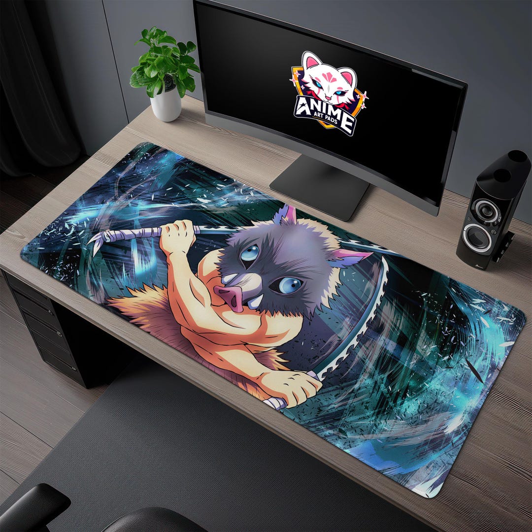 Inosuke Hashibira Action Mouse Pad Demon Slayer Gaming Desk Mat ...