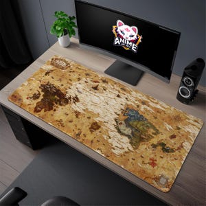 FFXIV Eorzea World Map Desk Mat Three Continents Hydaelyn Gaming Mouse ...