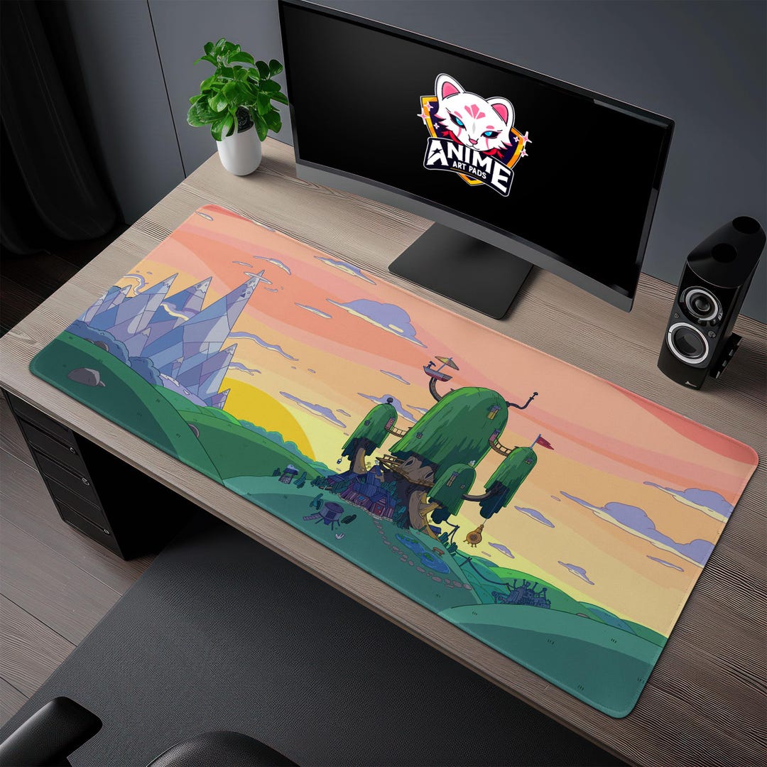 Adventure Time Tree Fort Mouse Pad Vibrant Gaming Desk Mat for Cartoon ...