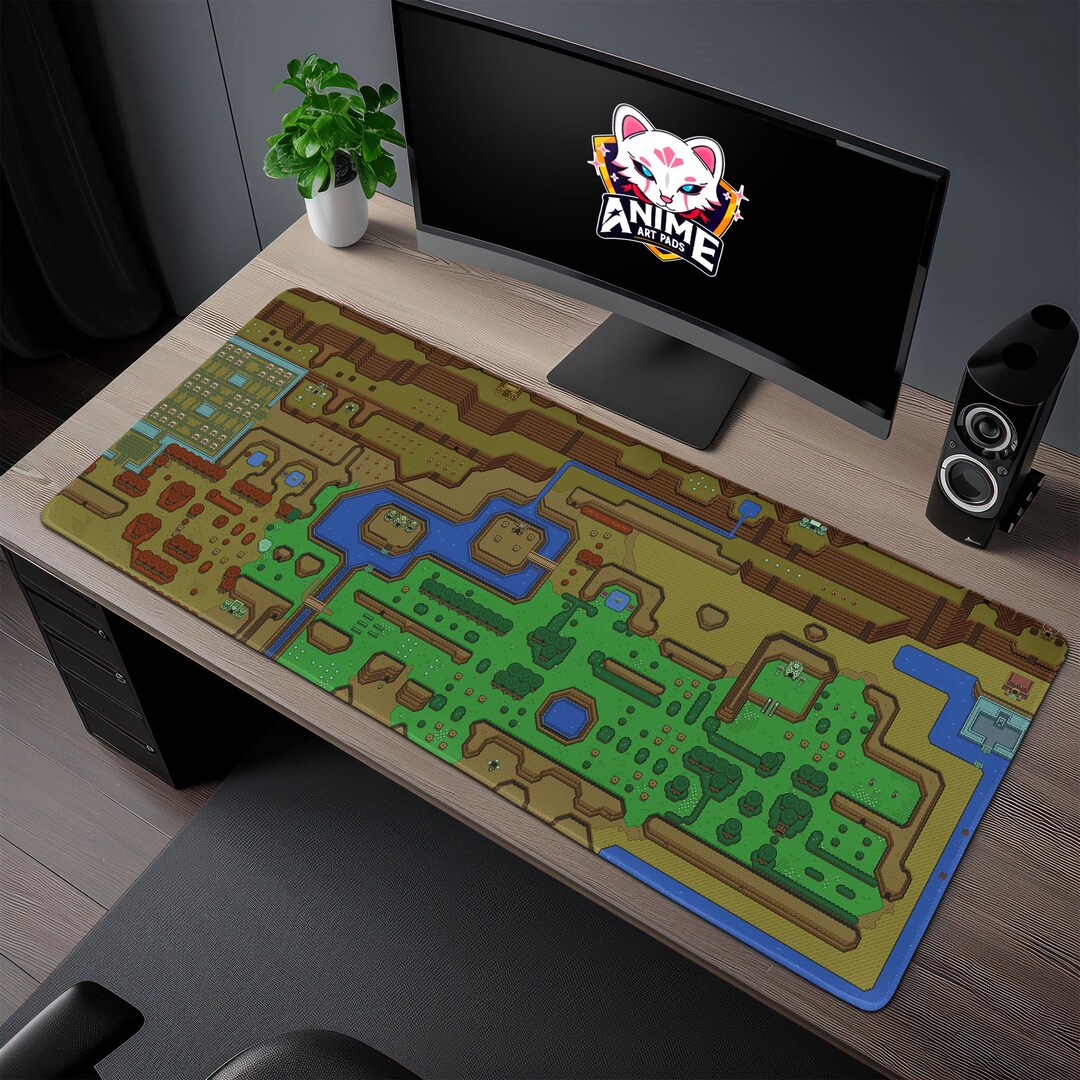 Legend of Zelda Hyrule Map Desk Mat Detailed Game Map Mouse Pad, Zelda ...