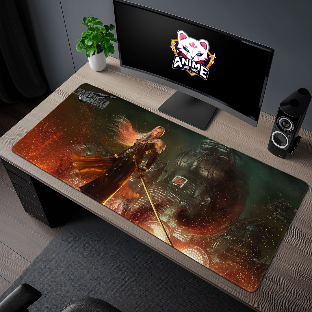 Final Fantasy VII Remake Desk Mat Sephiroth Epic Battle Scene, Large ...