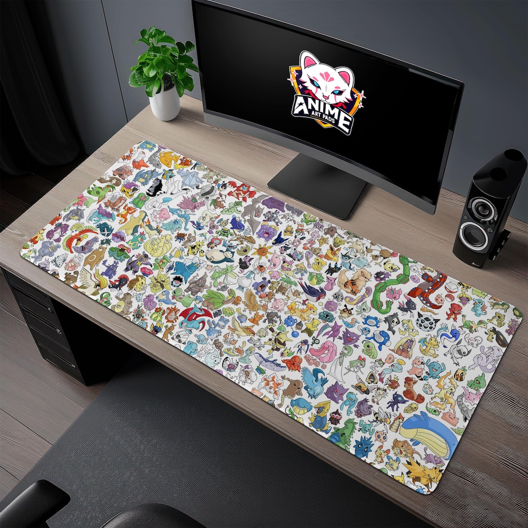Ultimate Pokémon Collection Desk Mat Vibrant Collage of Iconic Pokémon ...