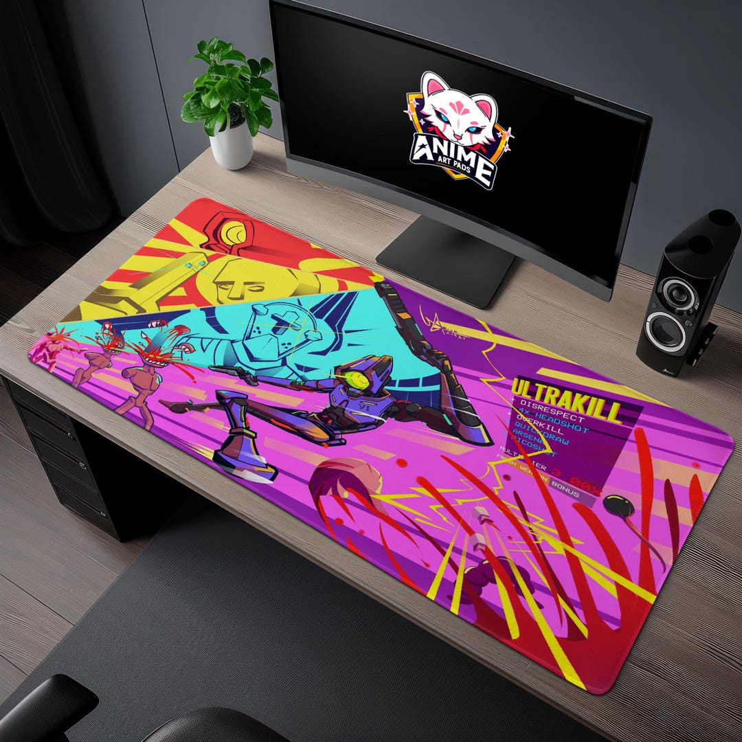 Colorful Ultrakill Gaming Desk Mat High-energy Shooter Mouse Pad for ...