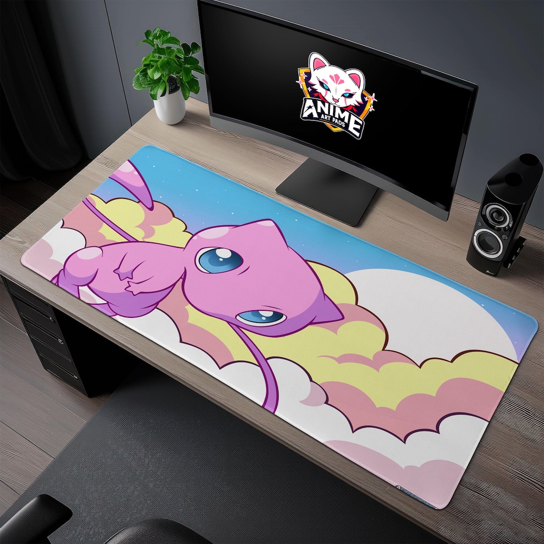 Mew Desk Mat Adorable Pokémon Gaming Mouse Pad for Desk & Workspace - Etsy