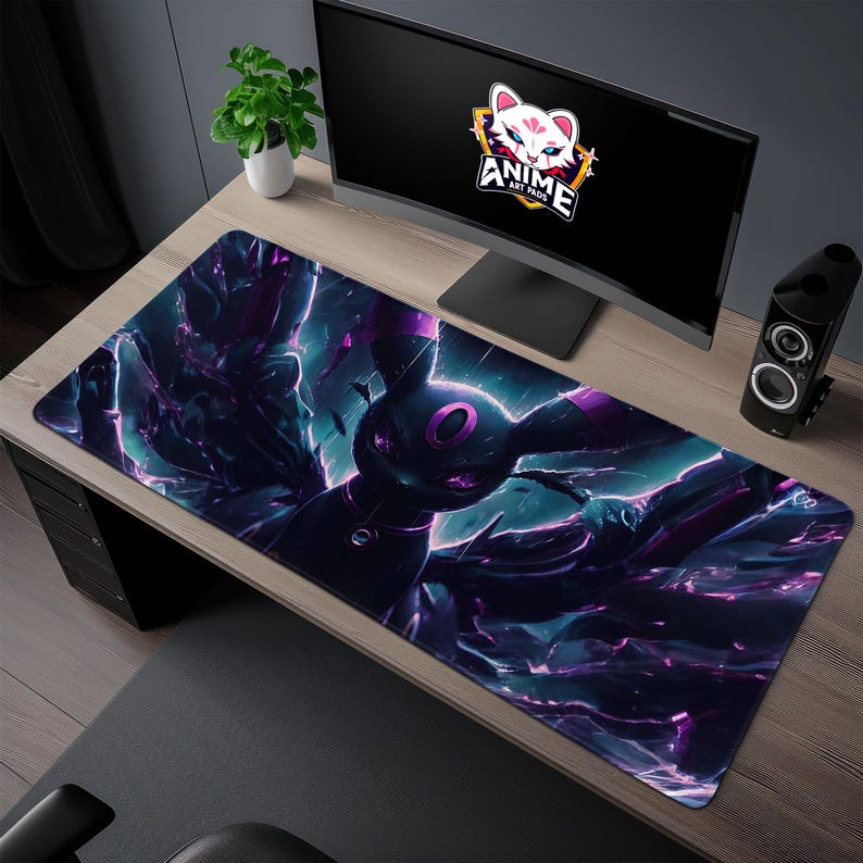 Umbreon Cosmic Night Gaming Mouse Pad Dark Pulse Energy Desk Mat for ...