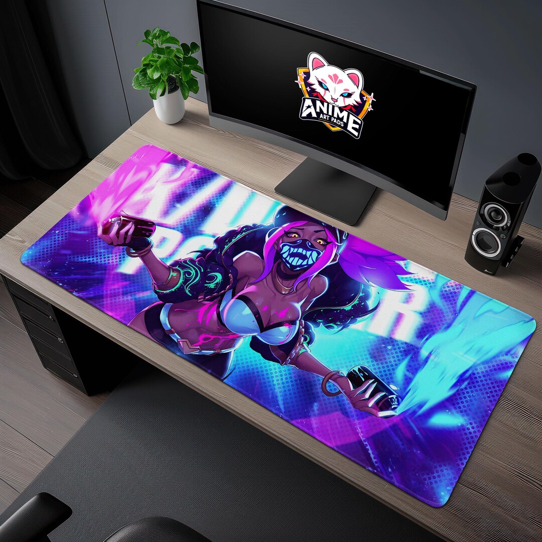 K/DA Akali League of Legends Mouse Pad Vibrant Pop Star Desk Mat ...