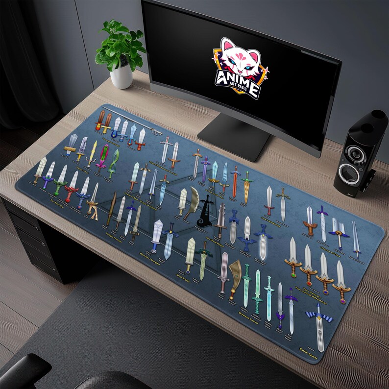 Legend of Zelda Swords Collection Desk Mat Comprehensive Weapon Guide ...