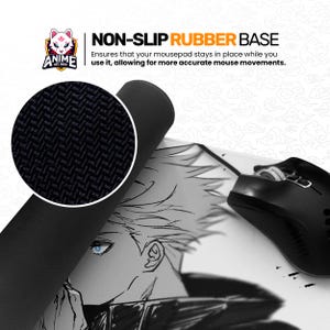 Monochrome Sorcery Desk Mat Gojo Satoru Black & White Art From Jujutsu ...