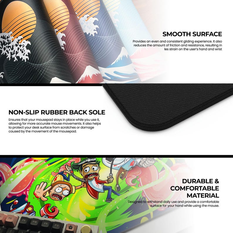 Rick and Morty Time Warp Adventure Desk Mat Dynamic Time Travel Mouse ...