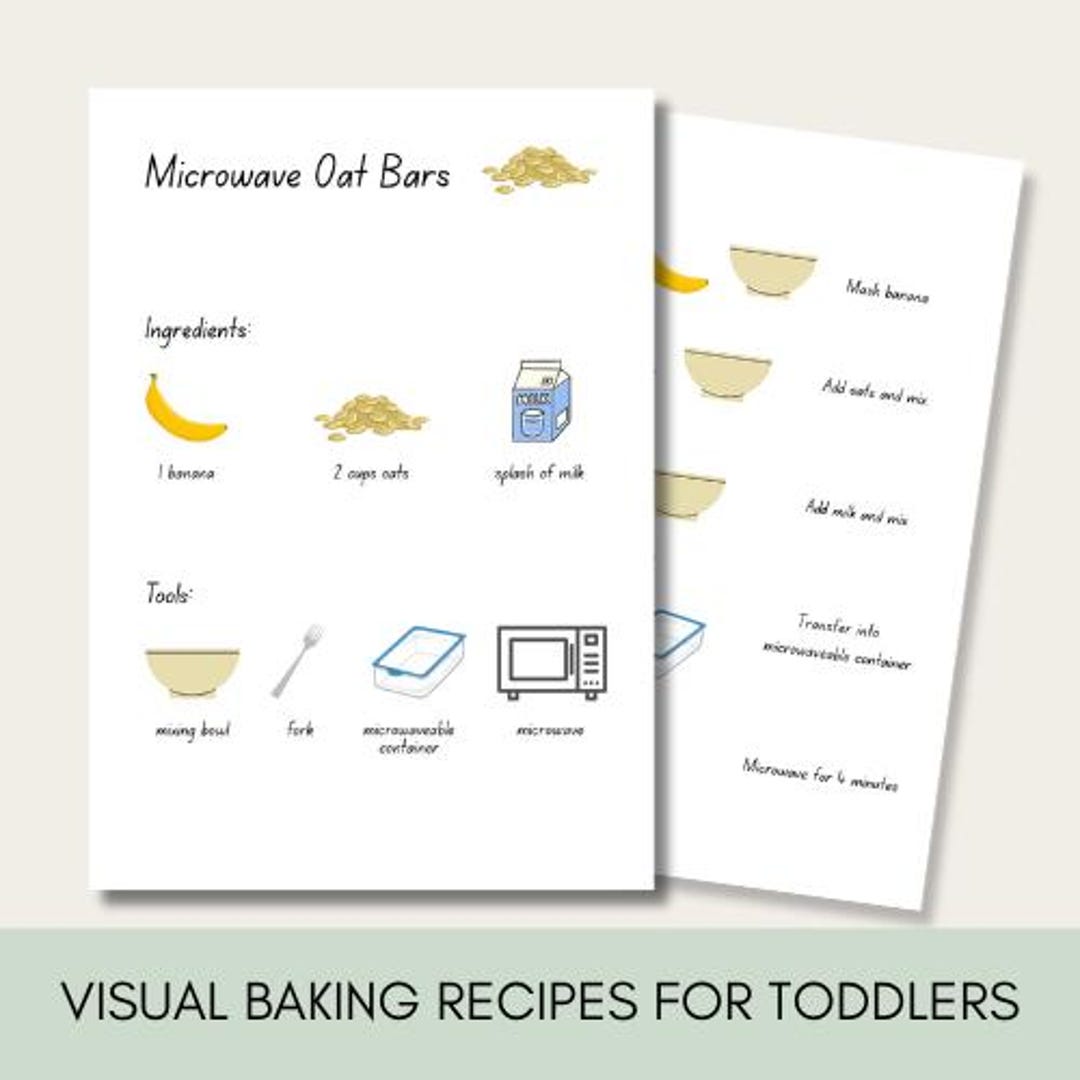 Visual Recipe: Microwave Oat Bars - Montessori Learning (digital ...