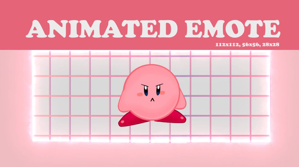 Animated Cute and Angry Kirby Emote, Angry Kirby Twitch Emote, Angry ...