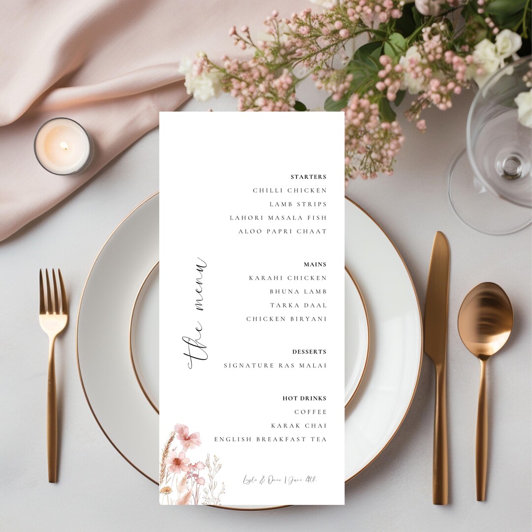Spring Menu Template - Etsy