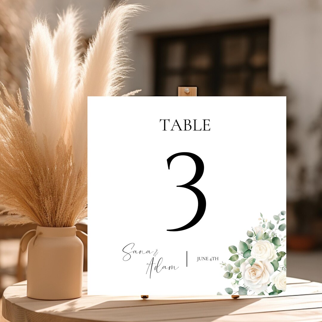 Winter Table Number Template - Etsy