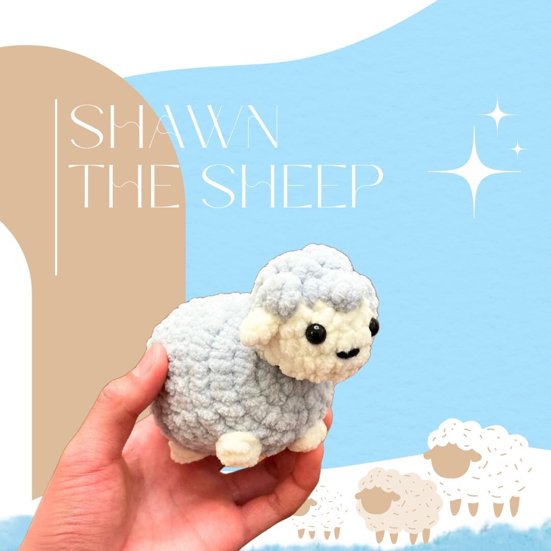 Shawn the Sheep Crochet Amigurmi Handmade Stuffed Animal Plushie Toy ...