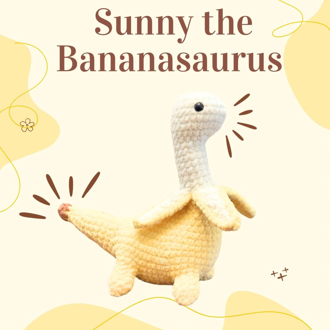 Sunny the Bananasaurus Crochet Handmade Dinosoar Banana Toy Plush ...
