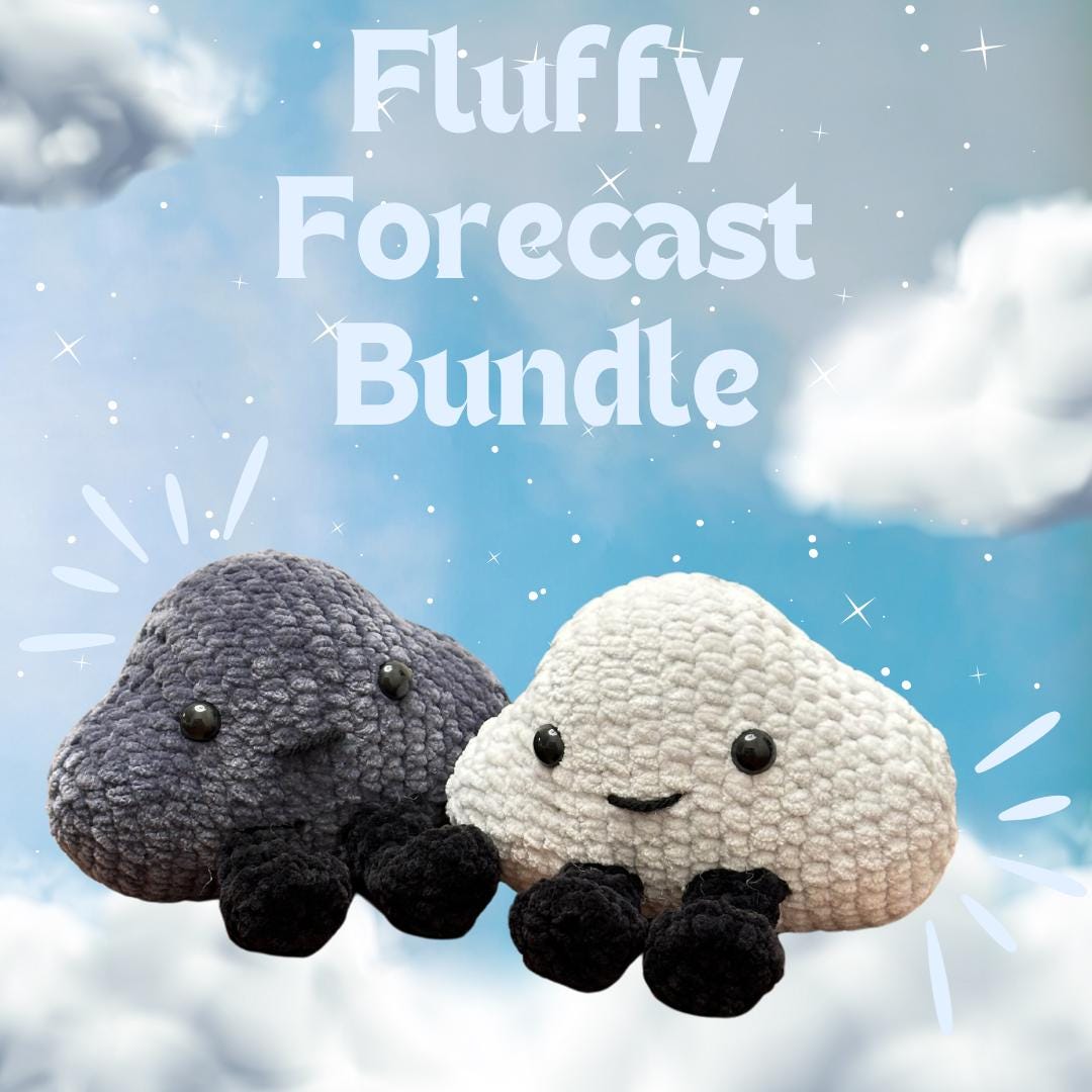 Fluffy Forecast Bundle Set Pack of 2 Clouds Jellycat Amuseables Jumbo ...