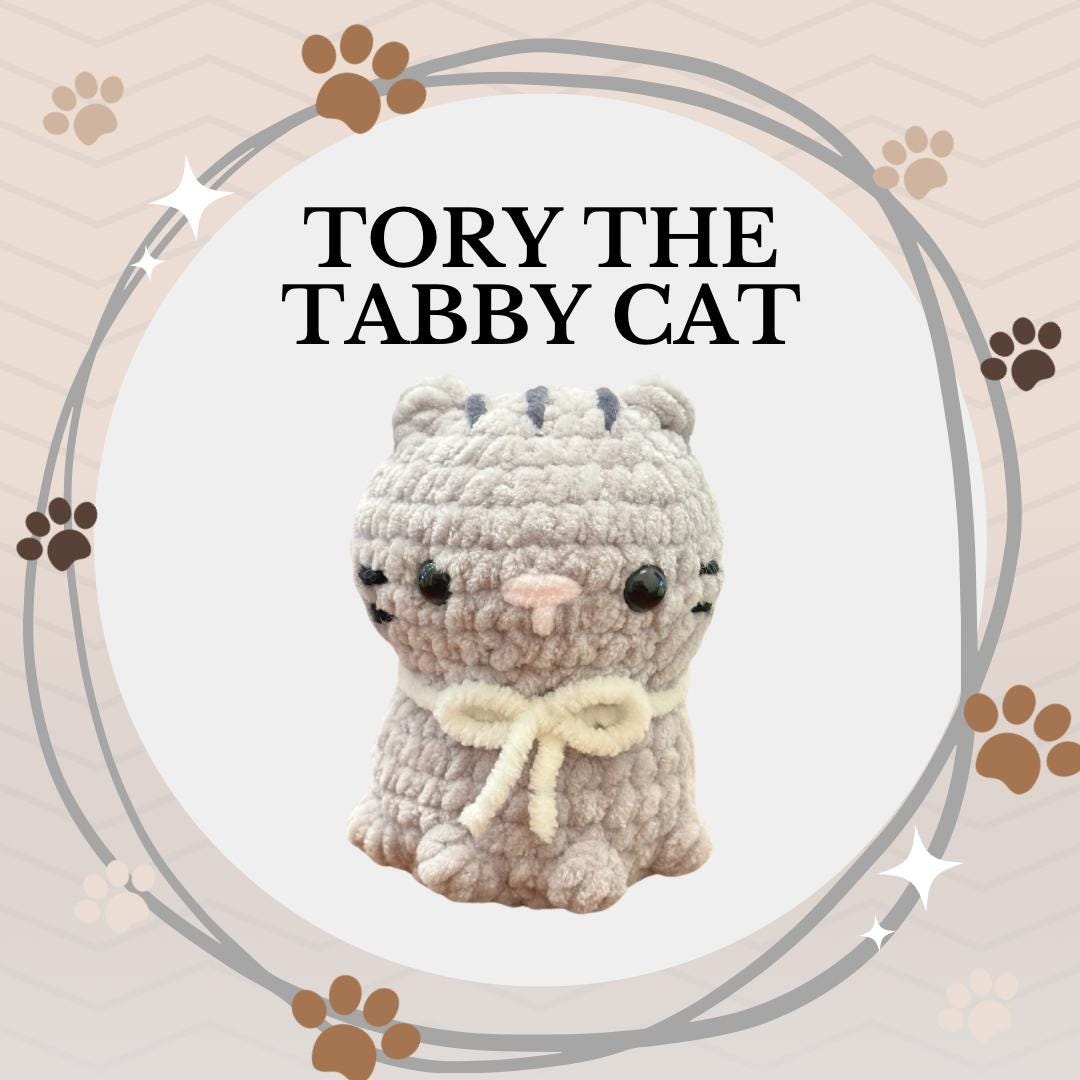 Tory the Tabby Cat Crochet Handmade Plushie Stuffed Animal Plush Toy ...