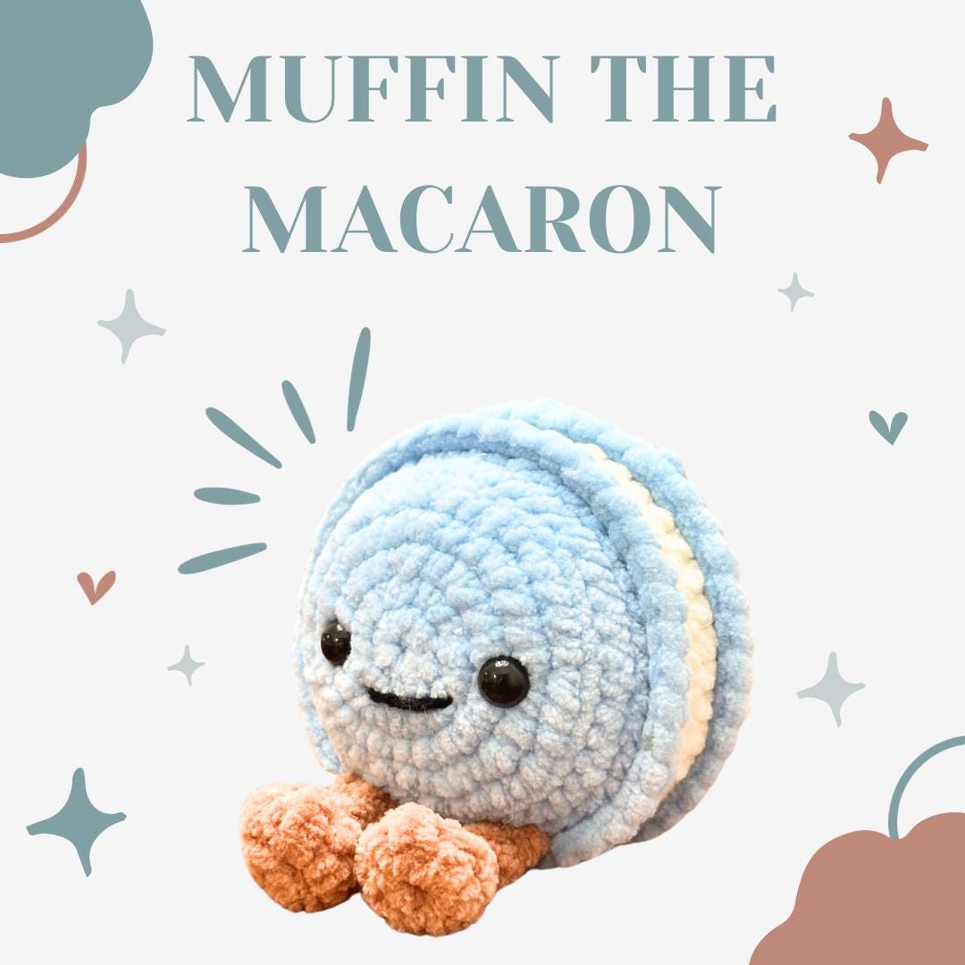 Muffin the Macaroon Cute Jellycat Inspired Blue Dessert Plushie Stuffed ...